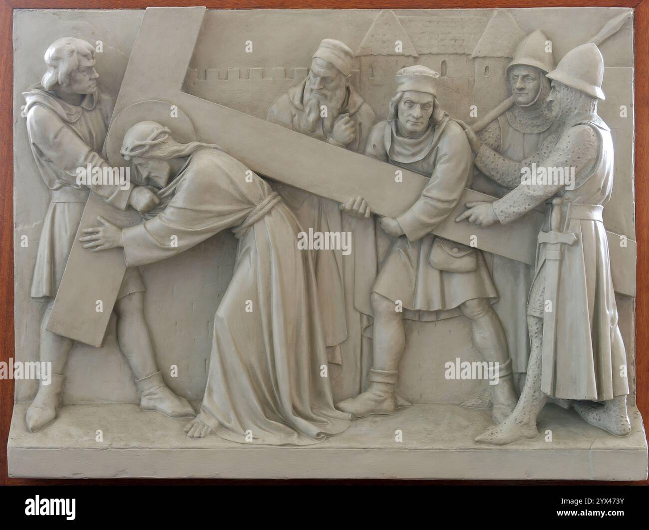 5th Stations of the Cross, Simon of Cyrene carries the cross, church of Assumption of the Virgin ...