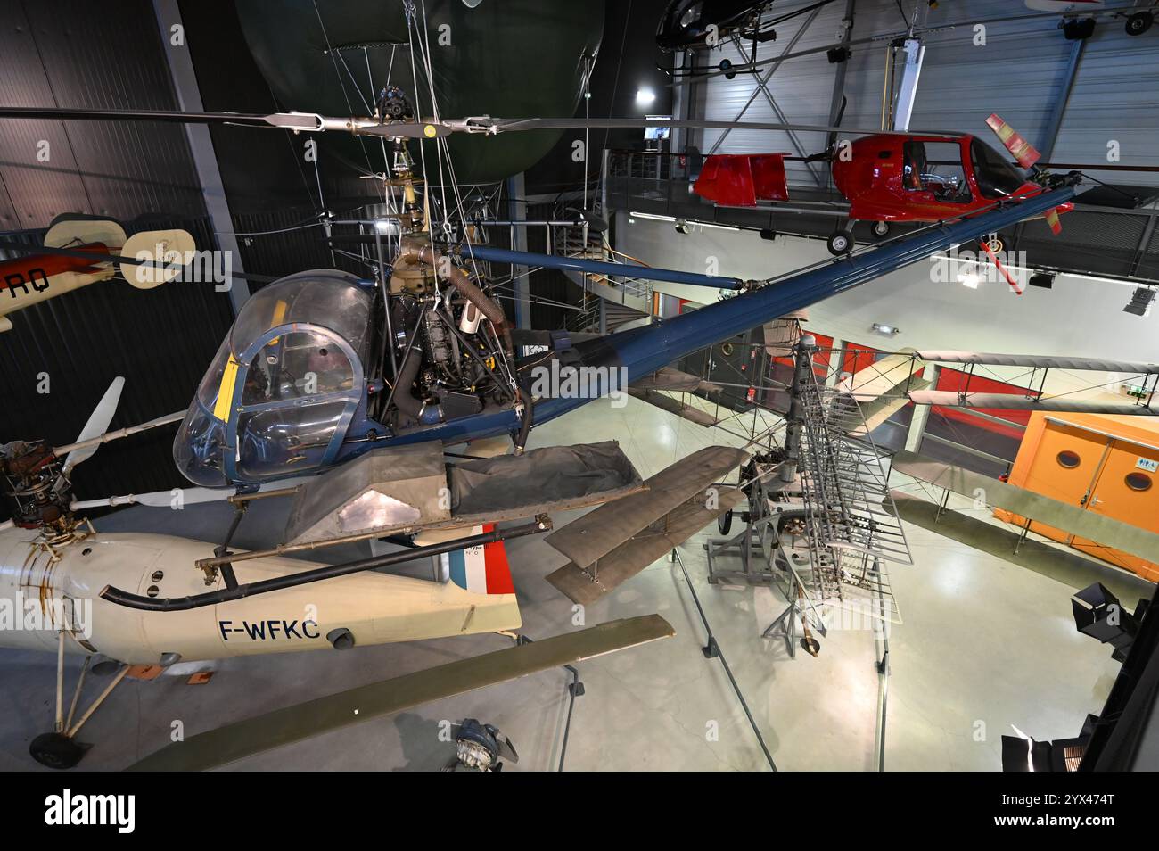 Hiller UH-12B (Hiller 360) at the Musée de l'Air et de l'Espace Stock ...