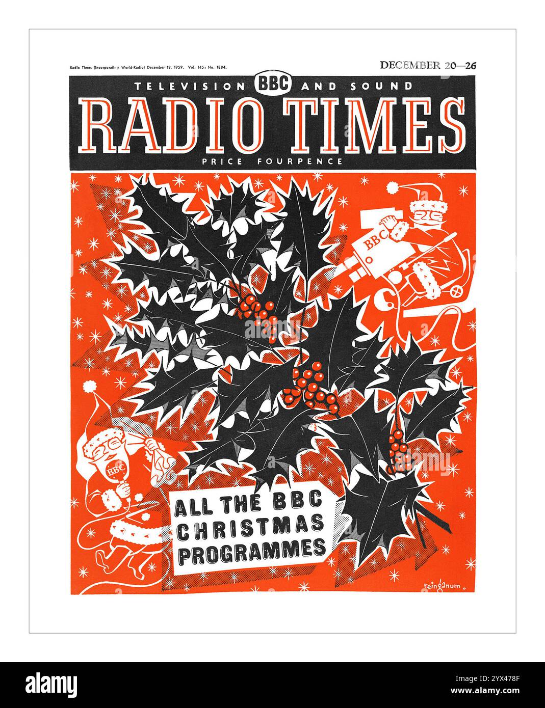 1959 Christmas cover of Radio Times magazine, Illustration by Victor ...