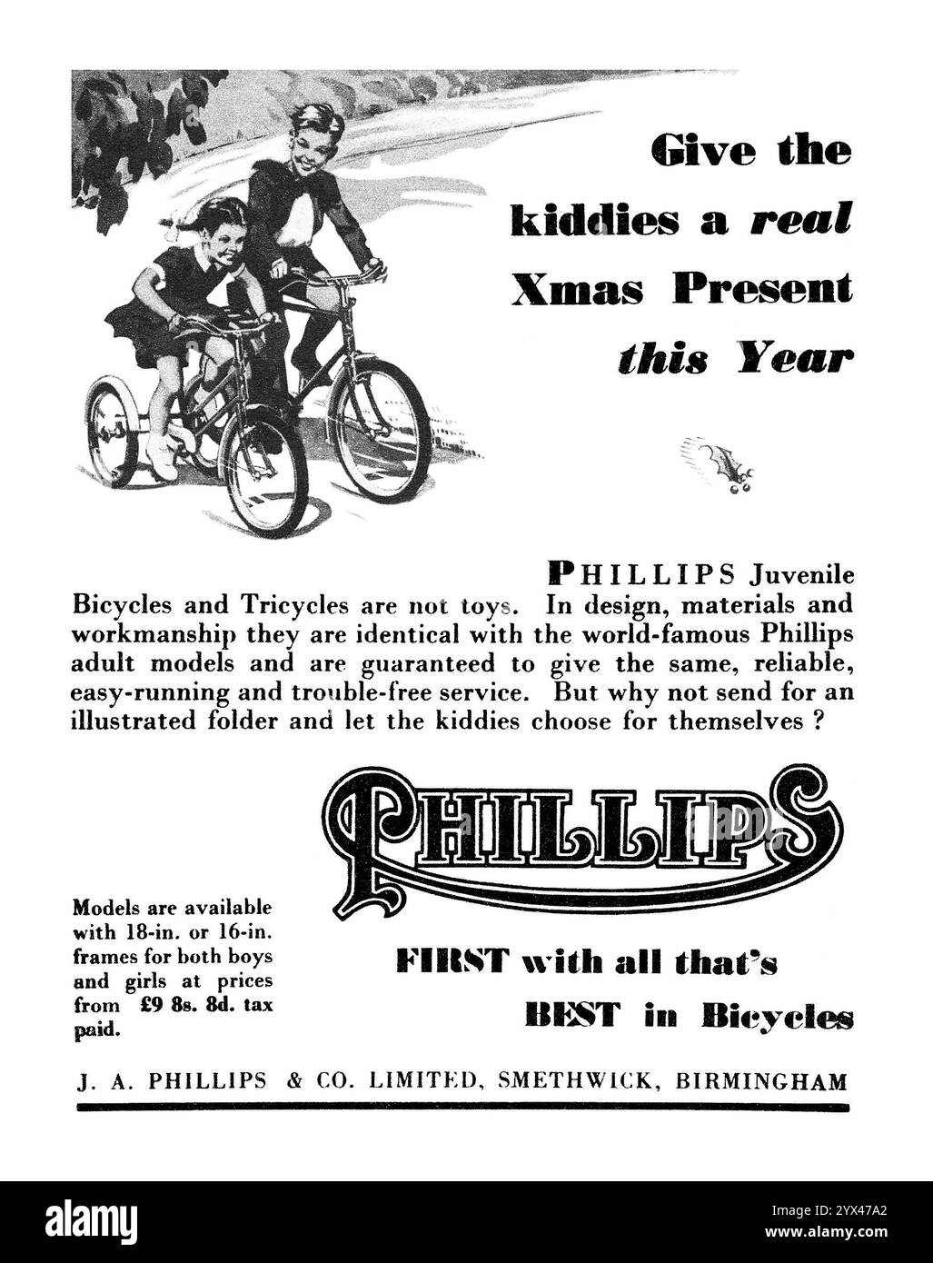 Kids on bicycle in Black and White Stock Photos & Images - Alamy