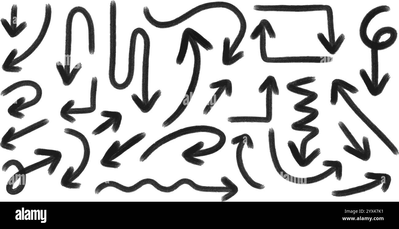 Various Hand Drawn Arrows Vector Illustration Stock Vector Image