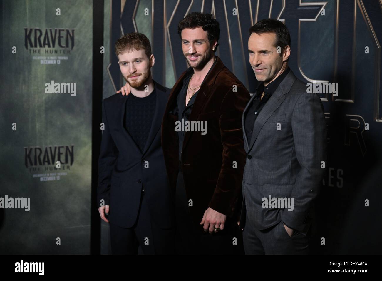 Fred Hechinger, Aaron Taylor-Johnson and Alessandro Nivola Stock Photo ...