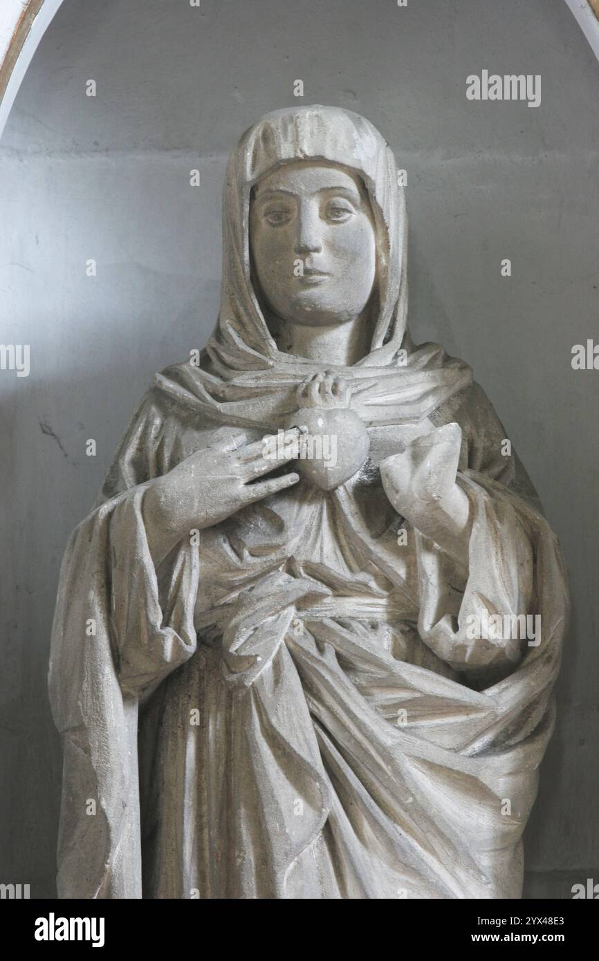 Immaculate Heart of Mary, statue on the main altar in the parish church ...