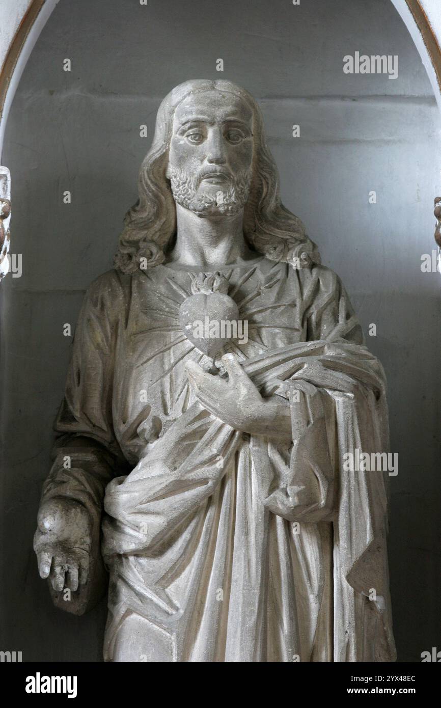 Sacred Heart of Jesus, statue on the main altar in the parish church ...
