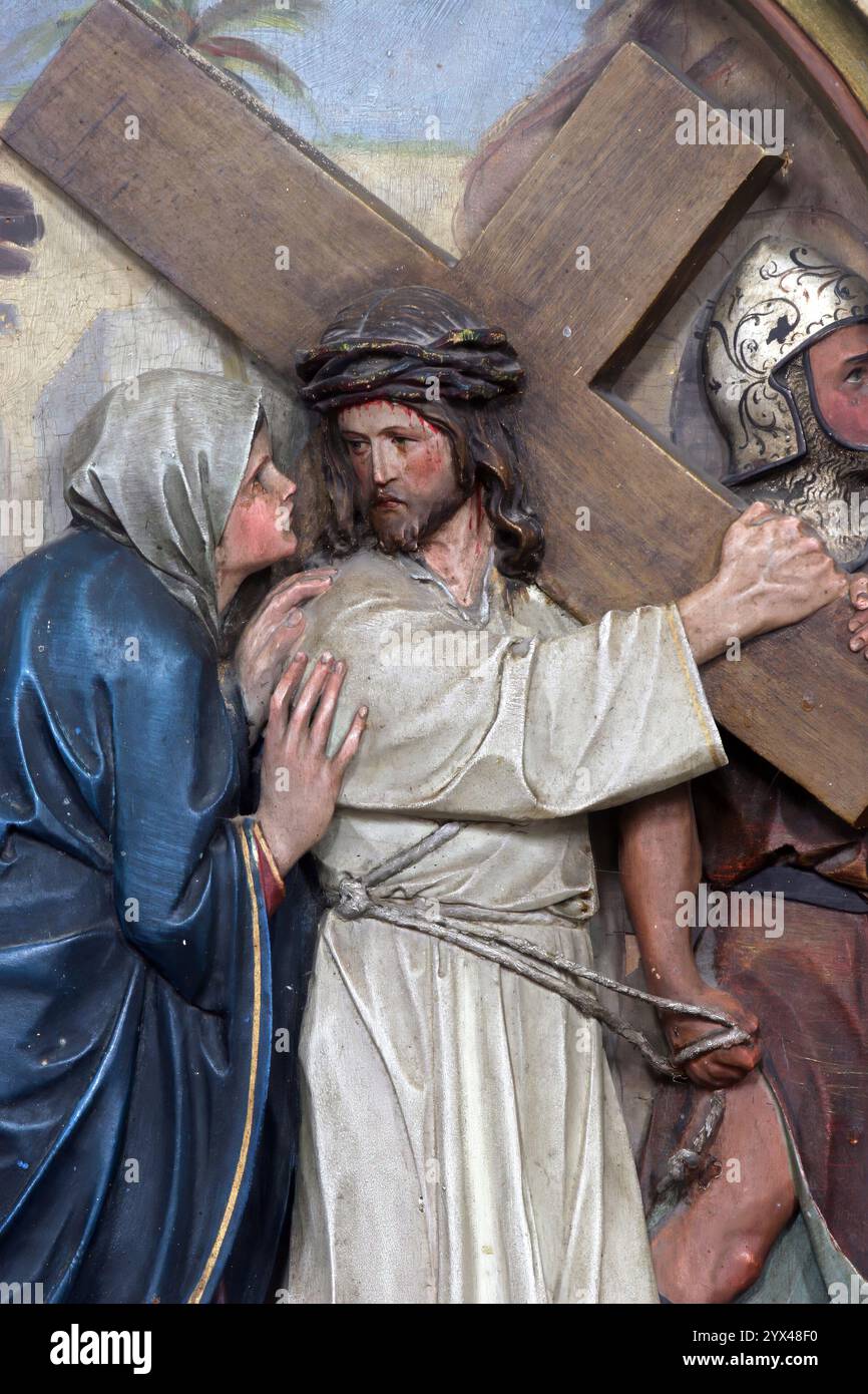 4th Stations of the Cross, Jesus meets His Mother, parish church of the ...
