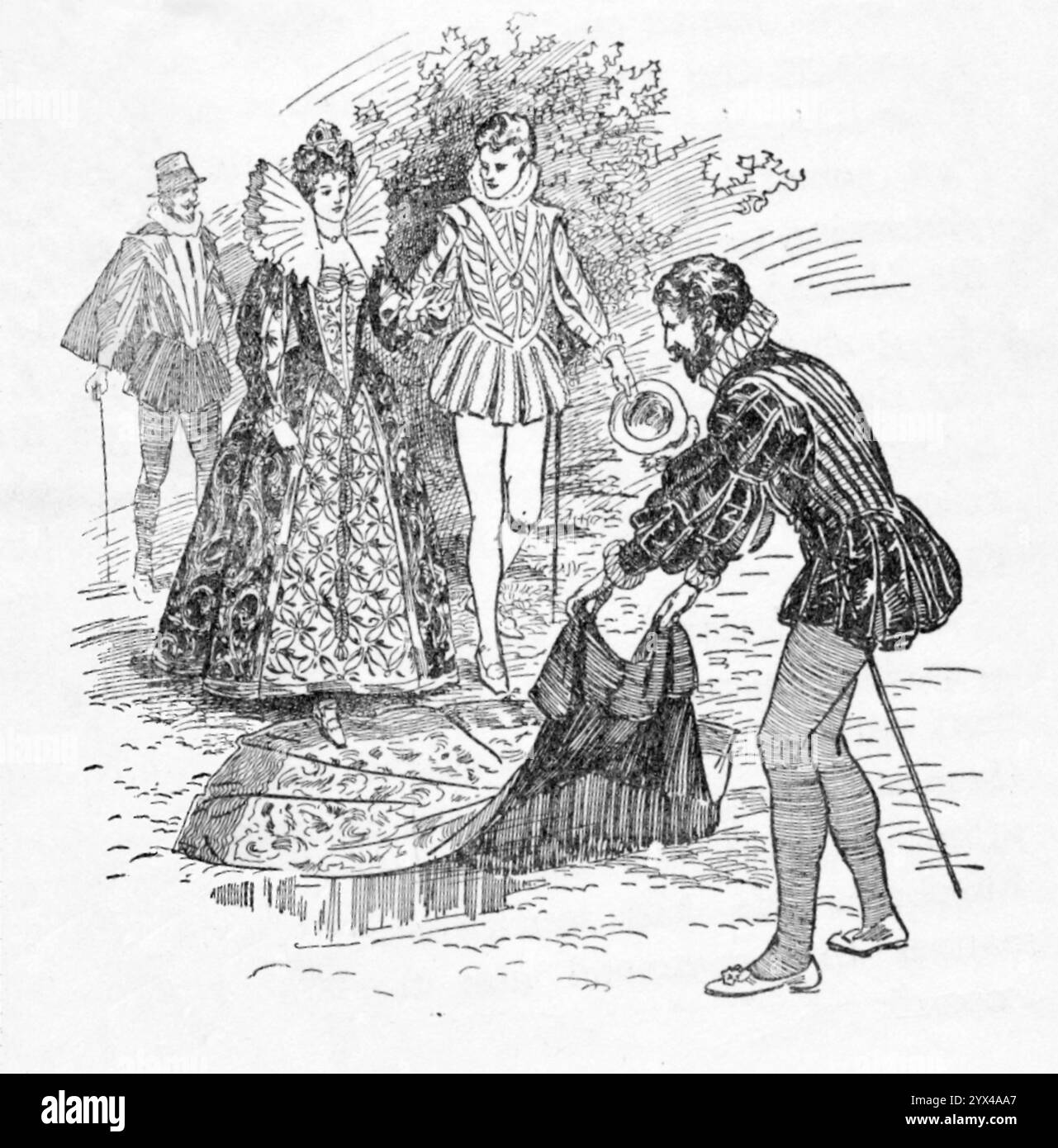 'Raleigh and Queen Elizabeth', c1929. Walter Raleigh '...attracted the ...