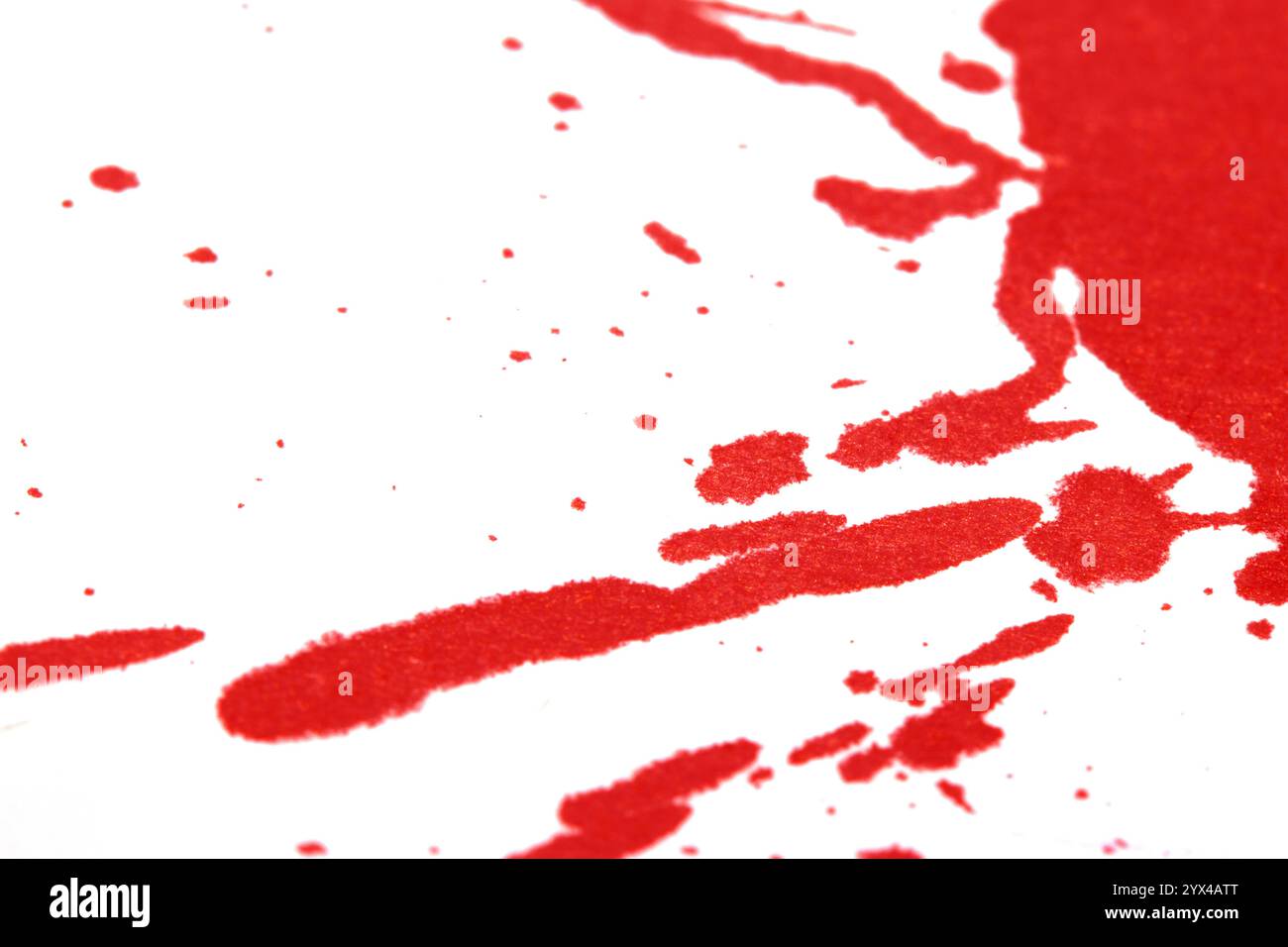 Blood Splatter red Drips and Drops on a White Background Stock Photo ...
