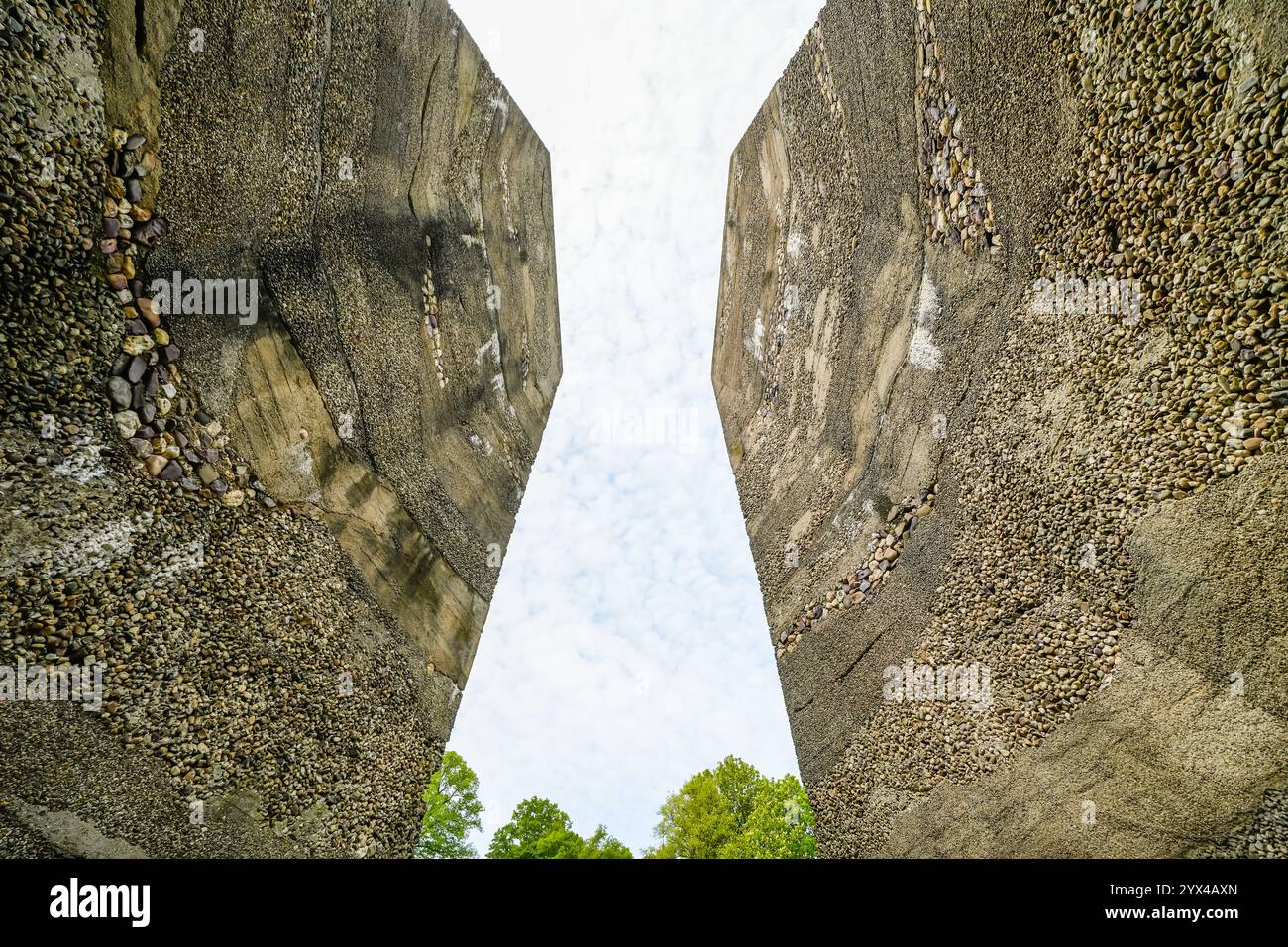 Monument Gate of the Dead on the Rhine meadows in the town of Rheinberg ...