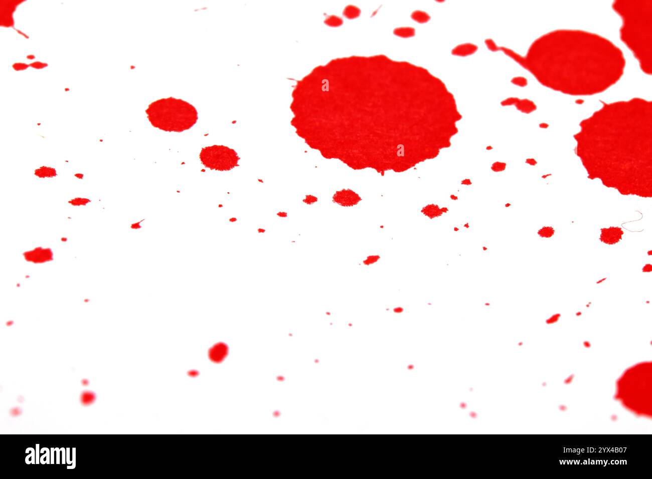 Blood Splatter red Drips and Drops on a White Background Stock Photo ...