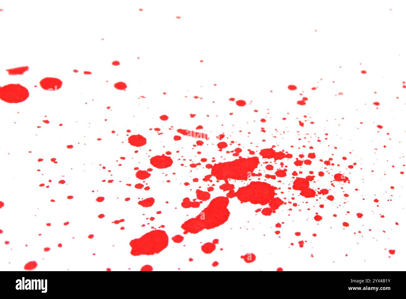 Blood Splatter red Drips and Drops on a White Background Stock Photo ...