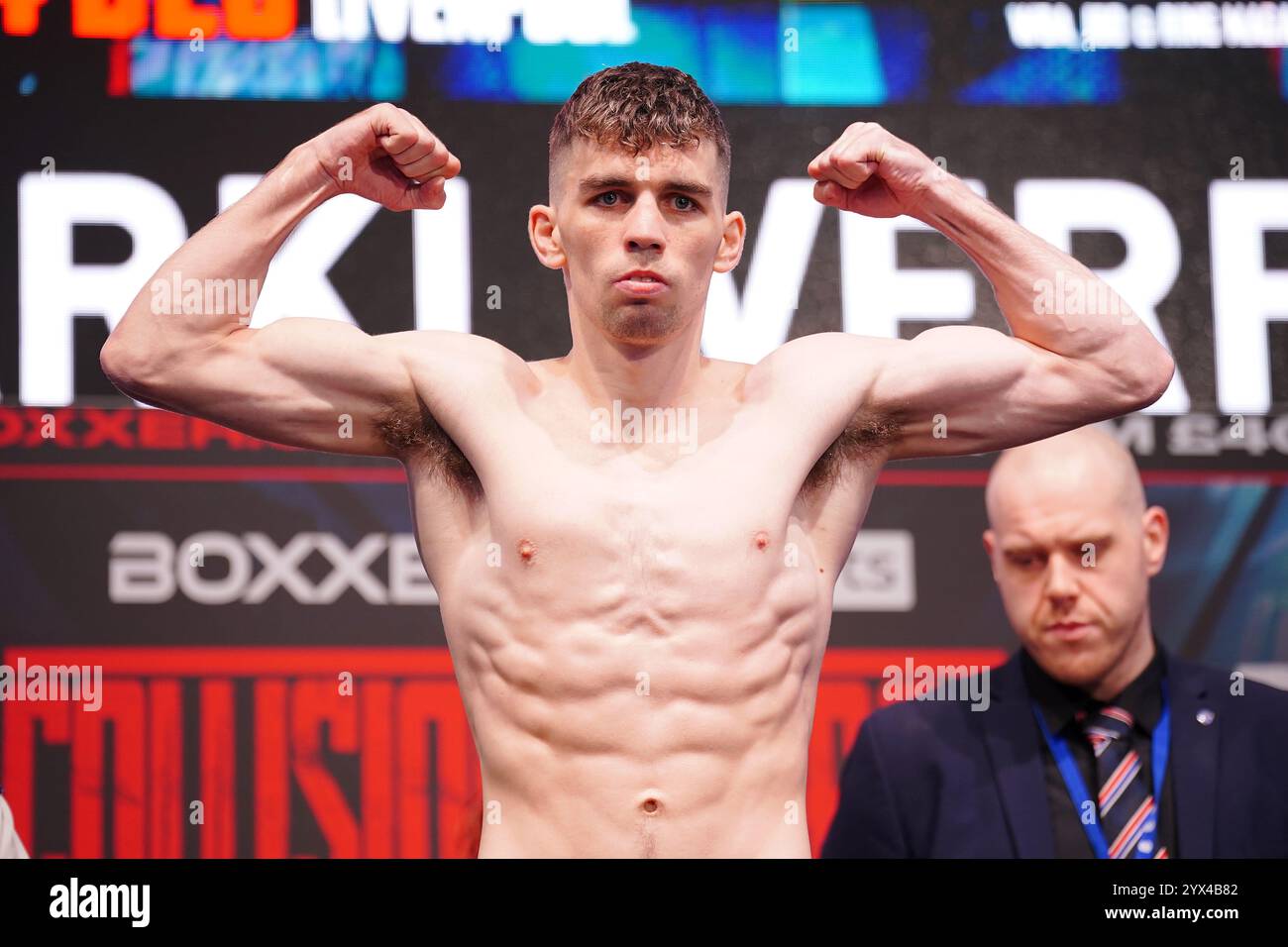 Stephen McKenna during the weigh-in at BOXPARK Liverpool. Picture date ...