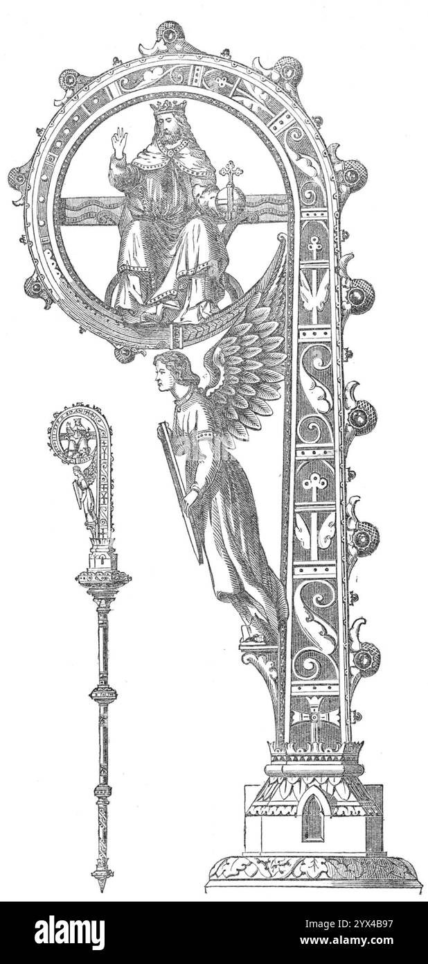 Pastoral staff given to the Bishop of Hereford, 1872. 'The clergy and ...