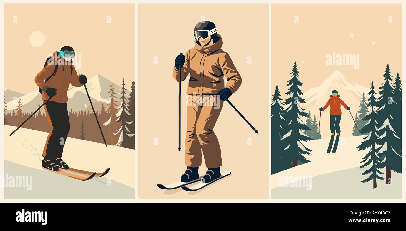 Skiing holiday posters hi-res stock photography and images - Alamy