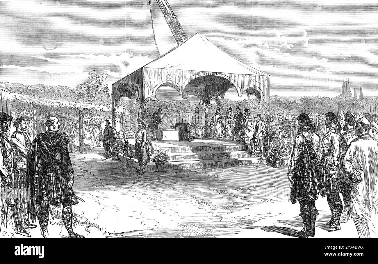 The Queen laying the foundation-stone of a monument to the late Duchess ...