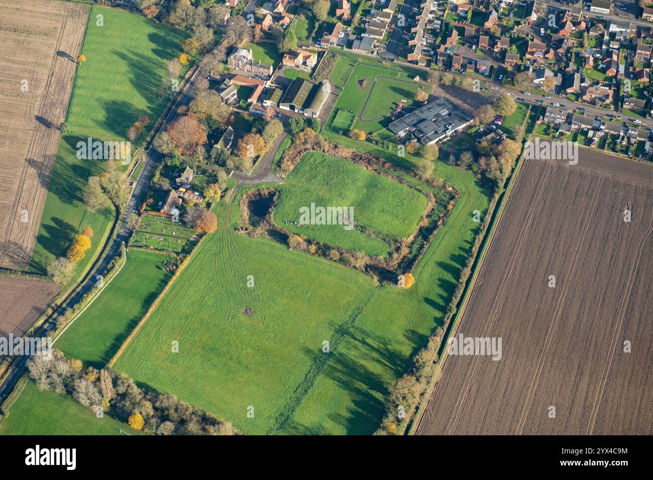 Hall Garths moated site, the earthwork remains of a medieval moated ...