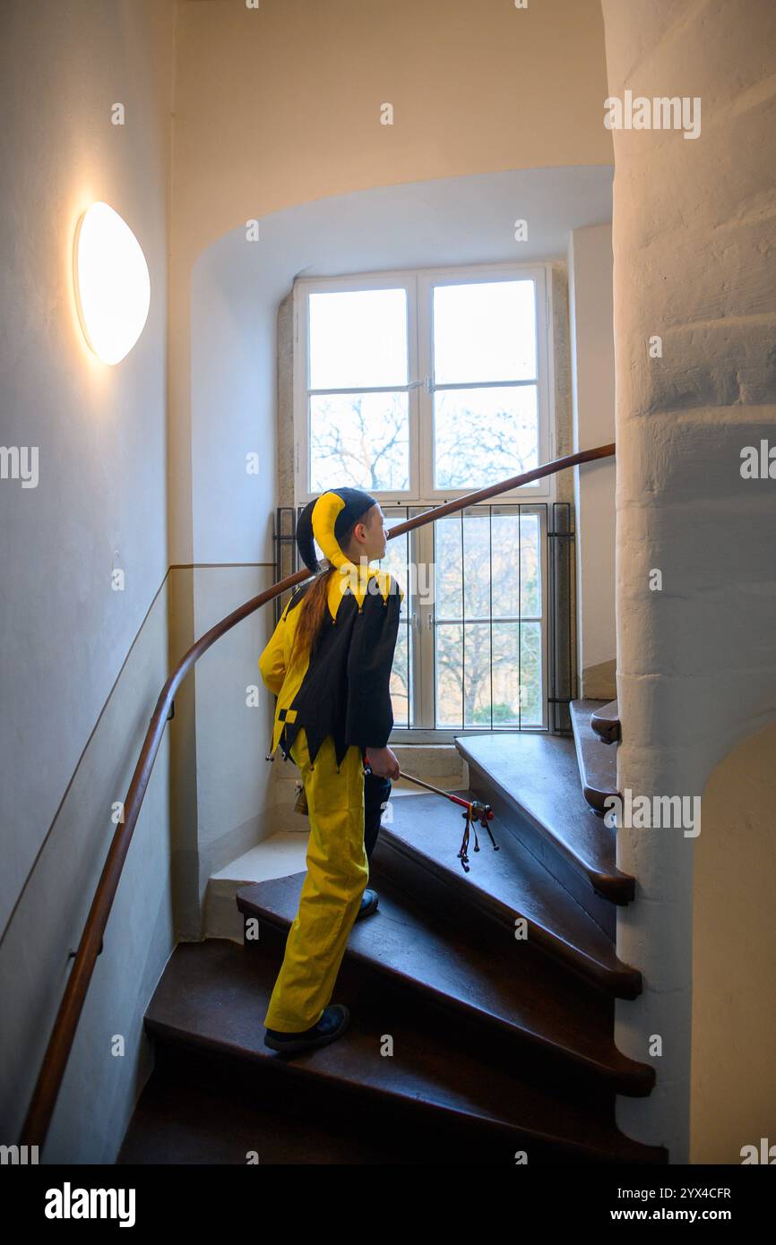 Bernburg, Germany. 13th Dec, 2024. Twelve-year-old Finley, the reigning ...