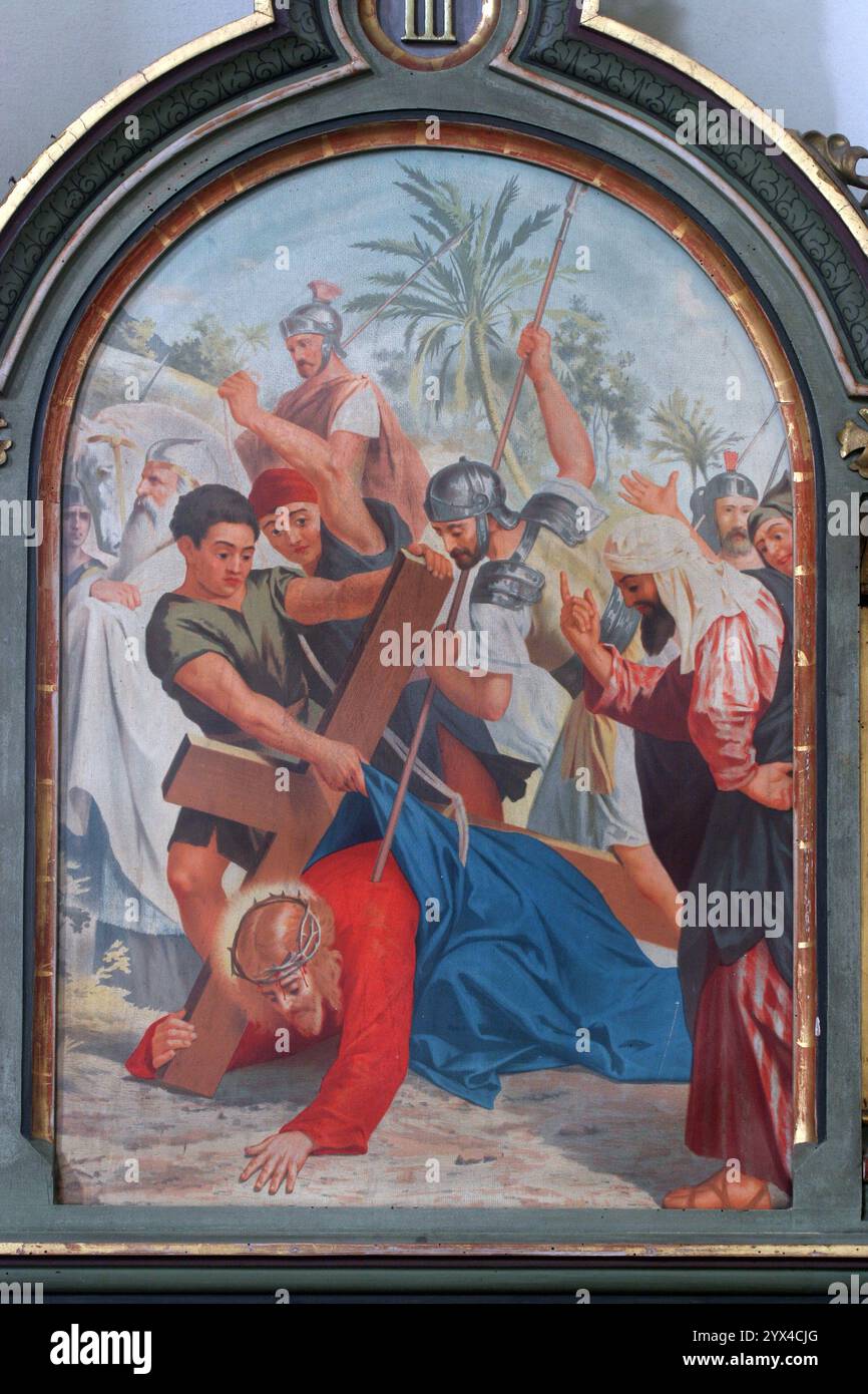 3rd Stations of the Cross, Jesus falls the first time, parish church ...