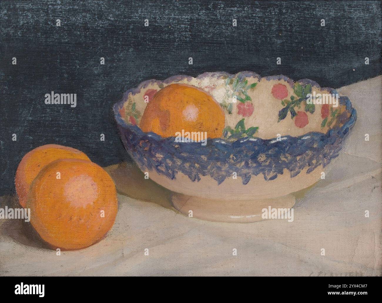 Still life with patterned bowl and oranges, probably 1920s/30s Stock ...