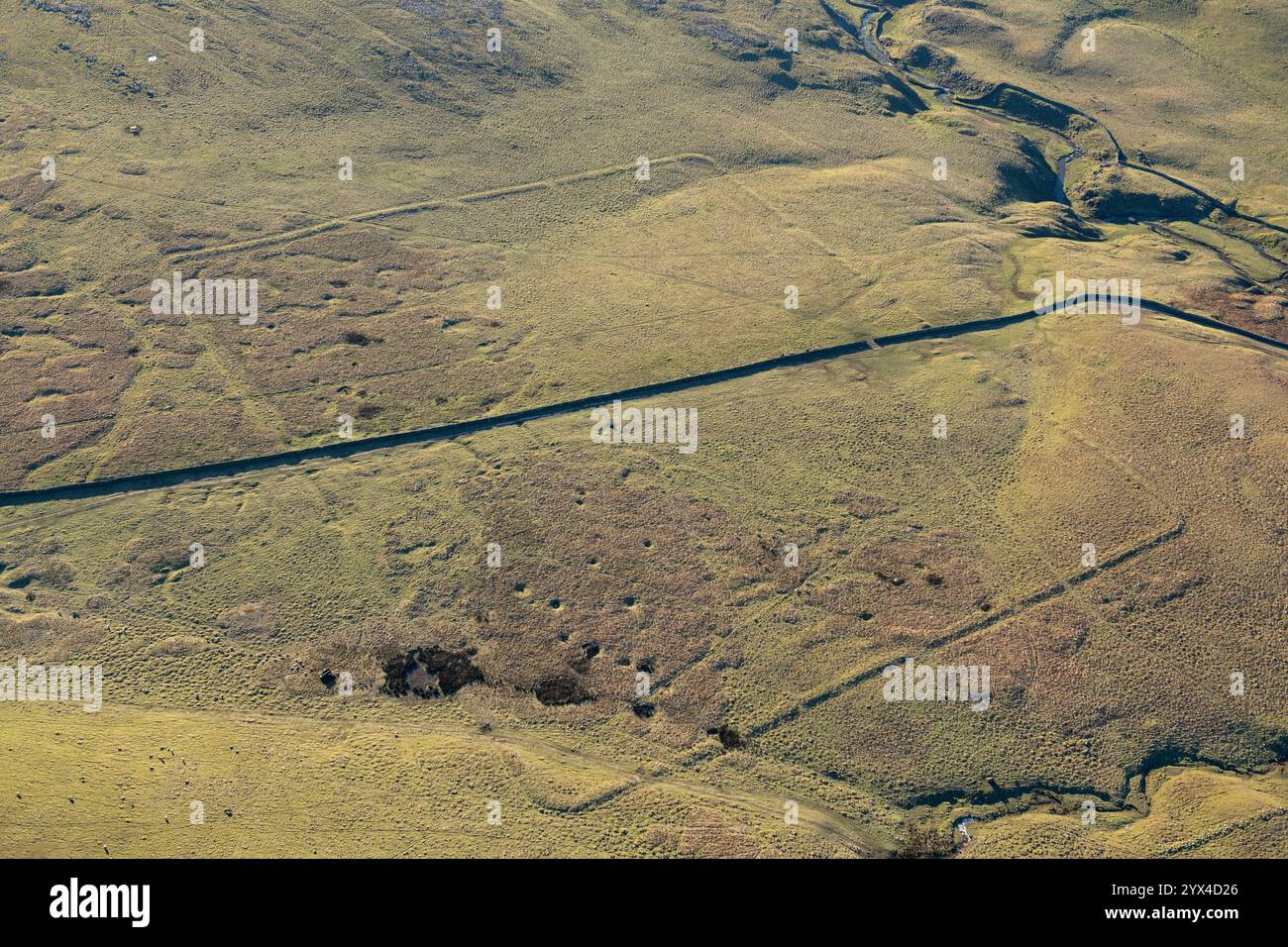 The earthwork remains of a Roman temporary camp on Low Stony Bank ...