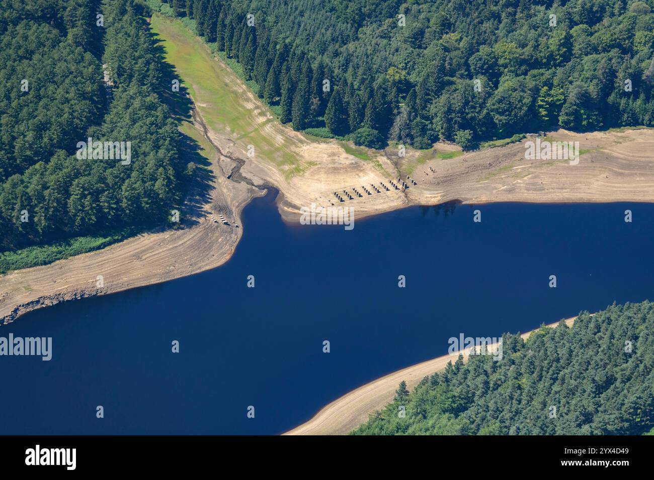 The remains of Ouzelden Viaduct revealed by low water levels at Derwent ...