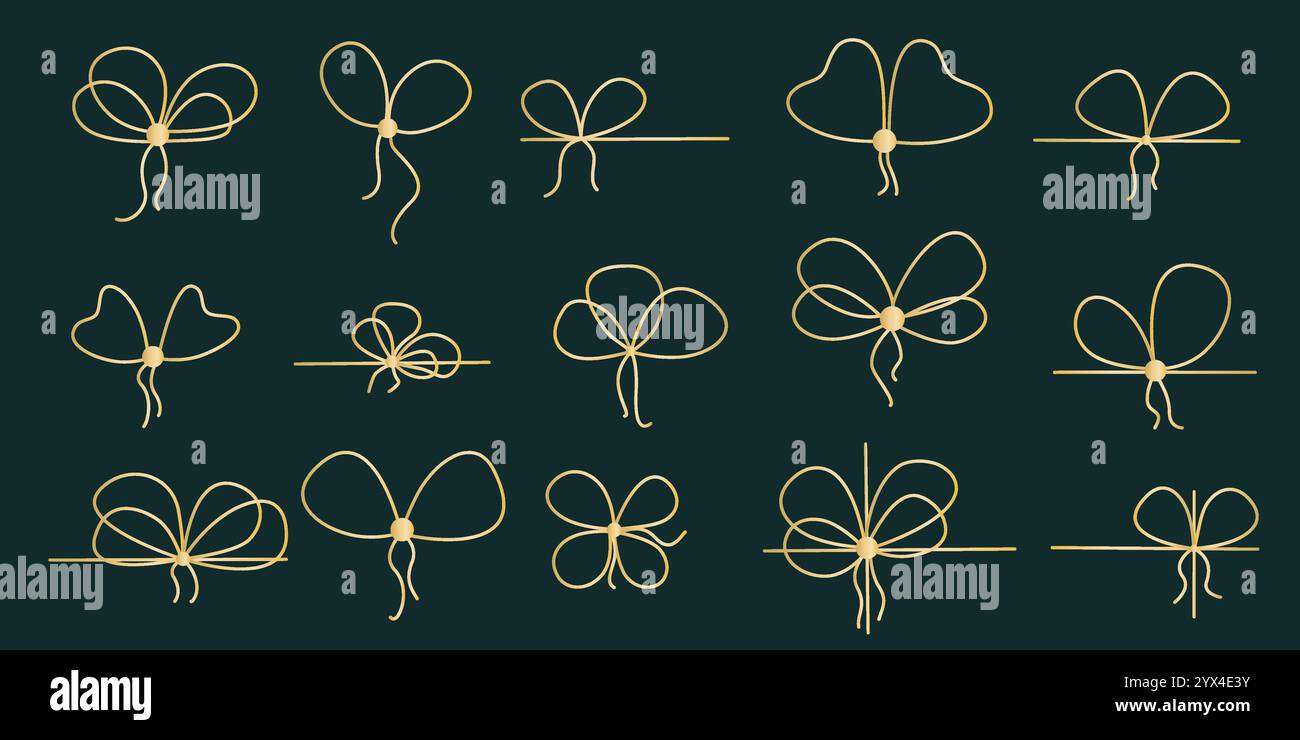 Golden gift box tied Stock Vector Images - Alamy