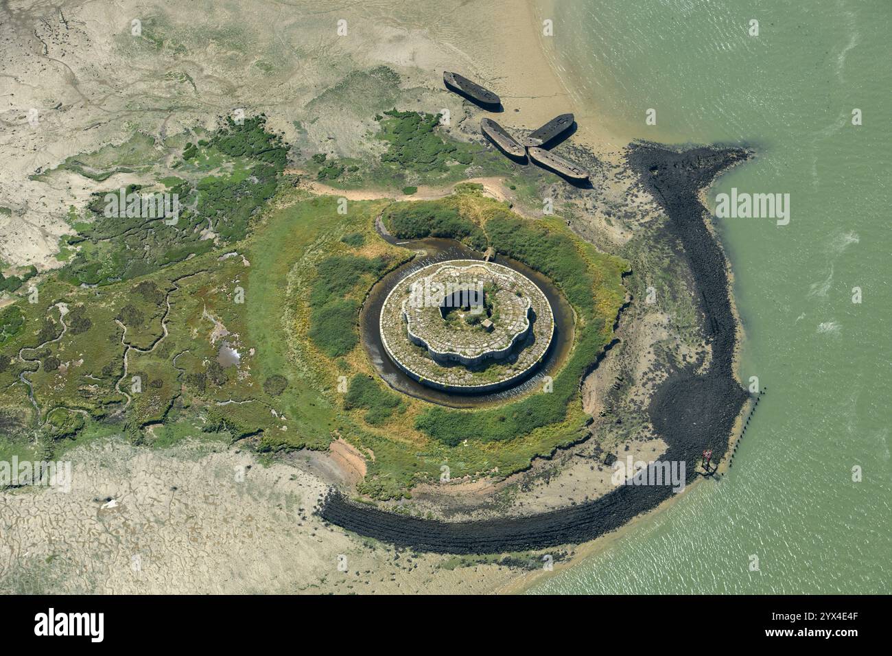 Fort Darnet, a coastal battery built in the 1860s, part of the defences ...