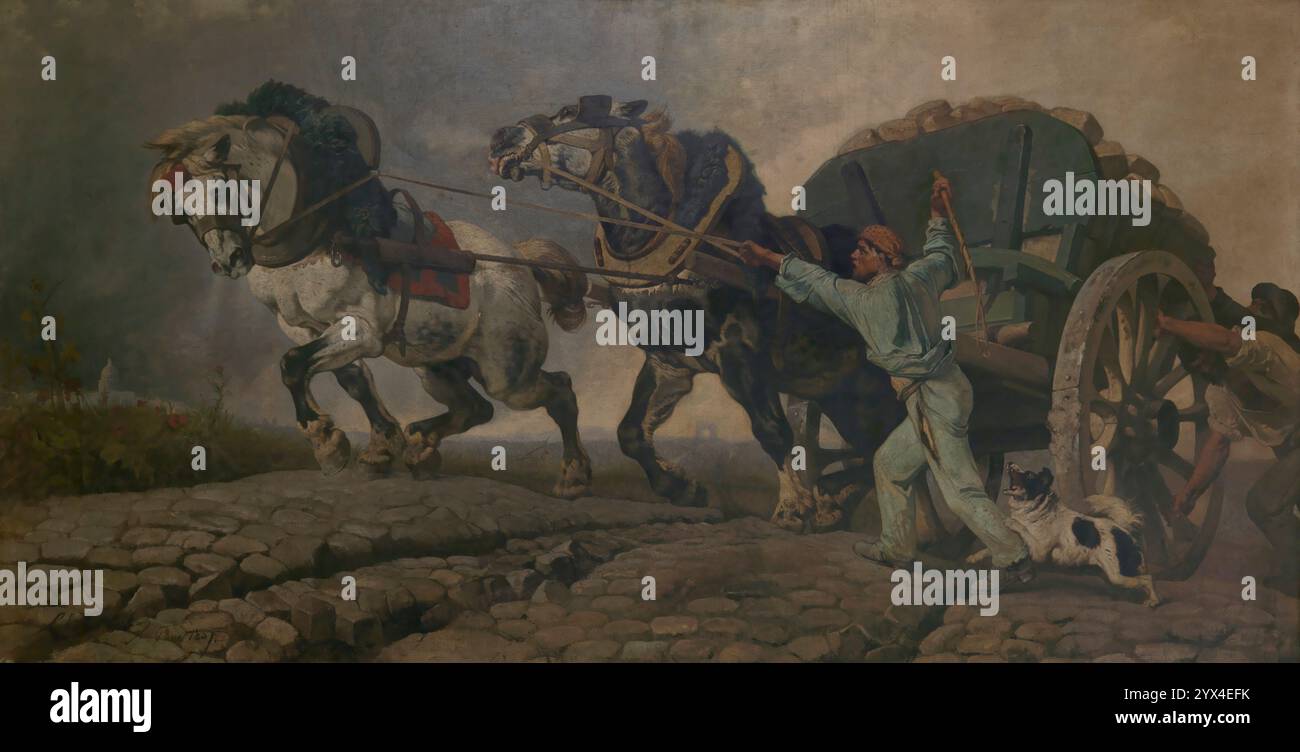 Horse pulling heavy load hi-res stock photography and images - Alamy