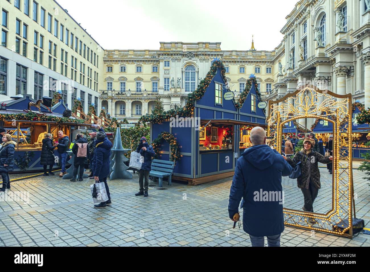 Christmas market at Belin Palace in Berlin, Germany, Europe Stock Photo ...
