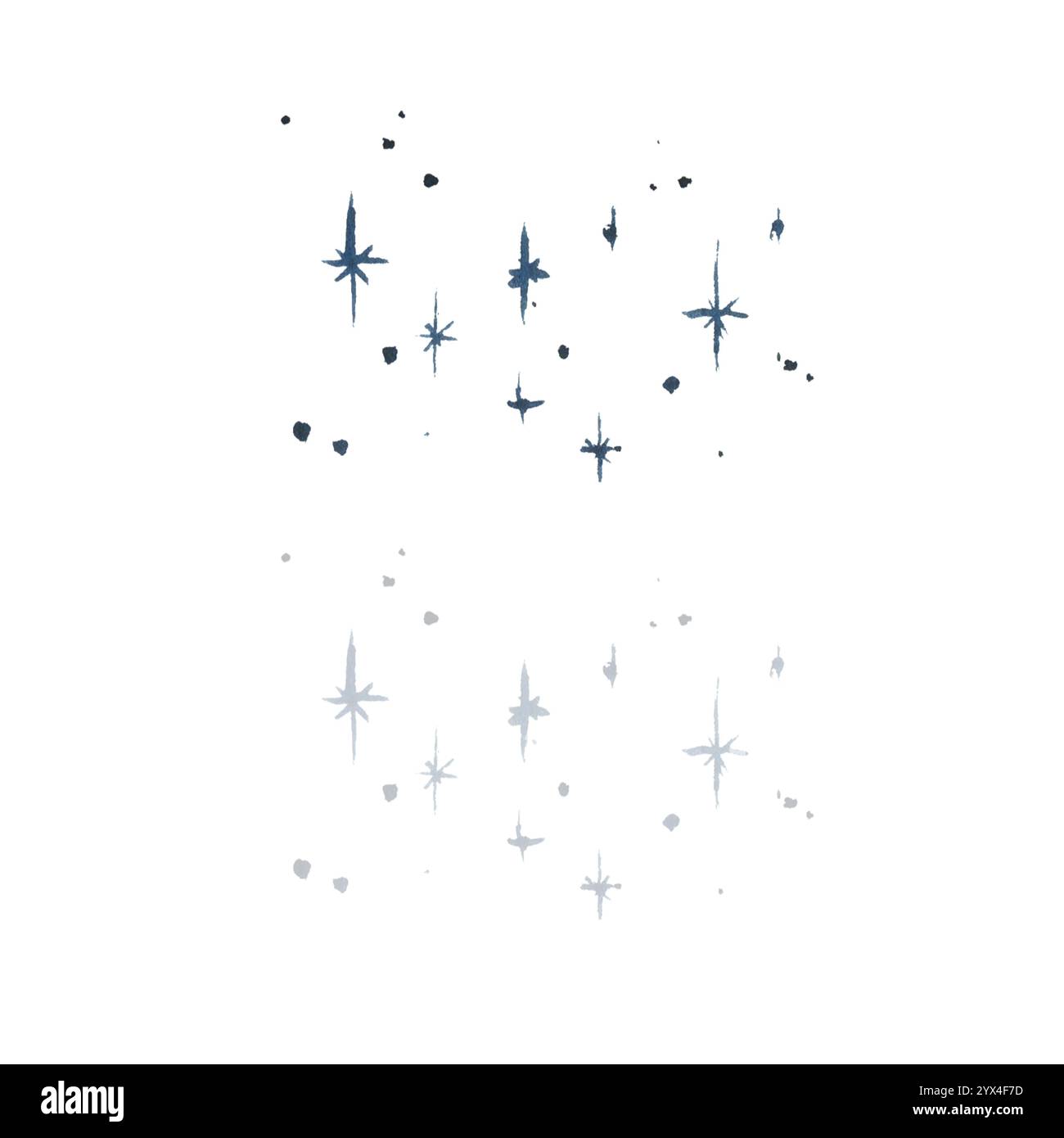 Twinkling stars small dark and lights, four-pointed and dotted, cluster ...