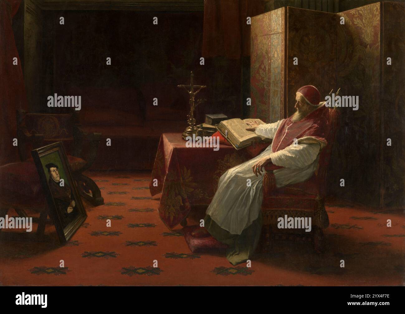 Pope Paul III in front of the Portrait of Luther, 1883 Stock Photo - Alamy