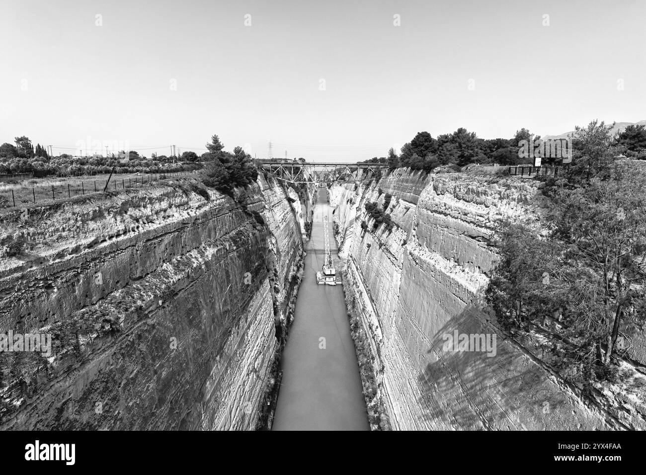 Construction work, Corinth Canal, restoration after landslide, view of ...