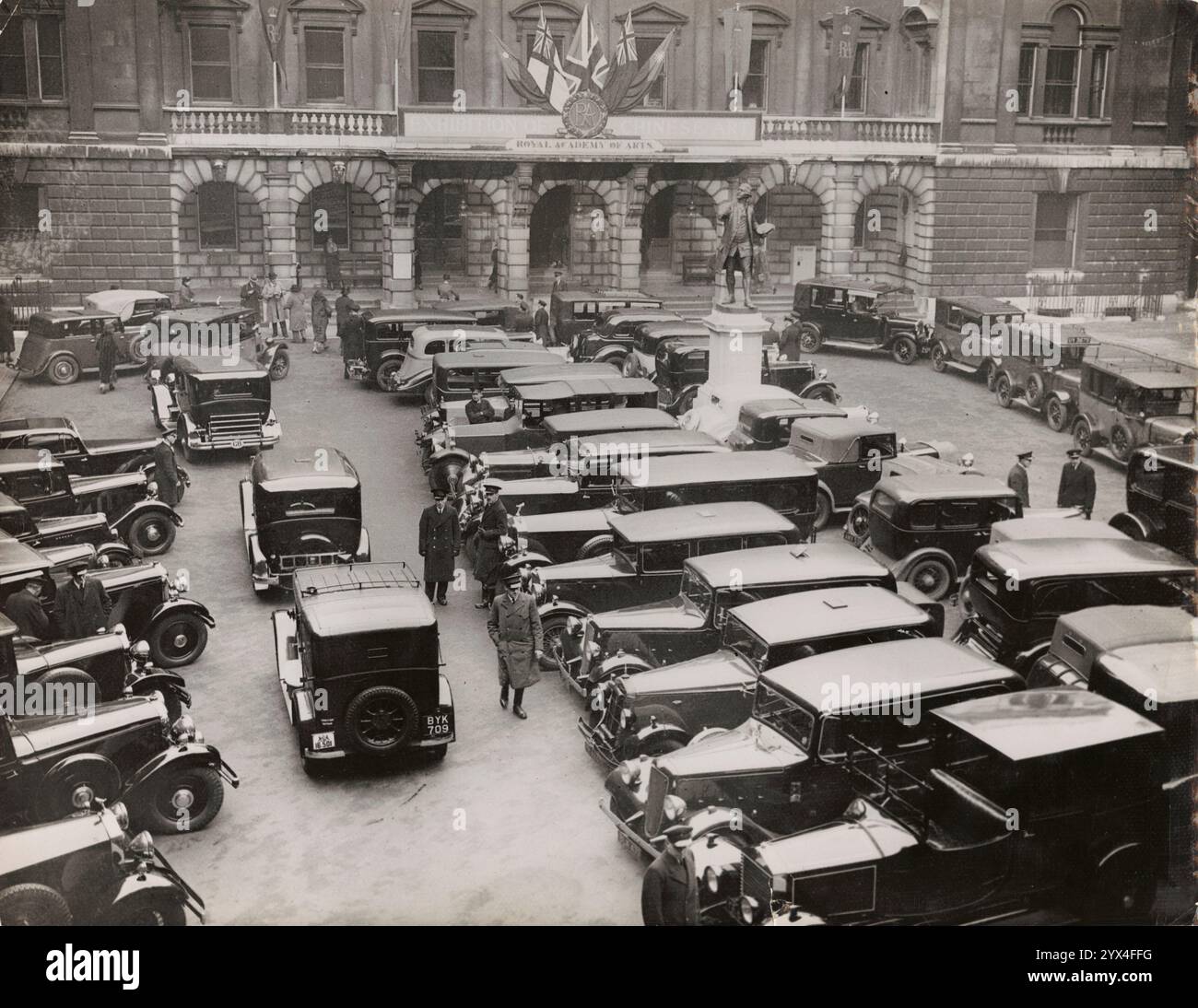 Cars parked in Burlington House Courtyard, on the occasion of the ...