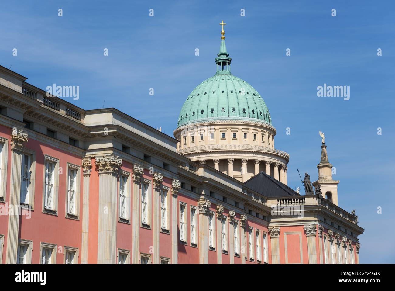 Historic building and magnificent domed building under a cloudless sky ...