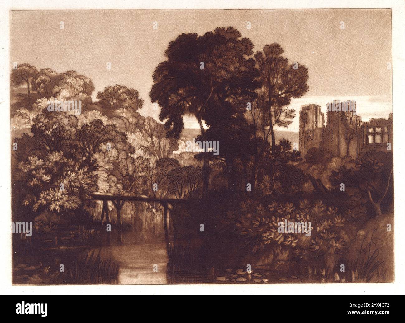 Berry Pomeroy Castle, 1815?. Ruined castle in Devon Stock Photo - Alamy