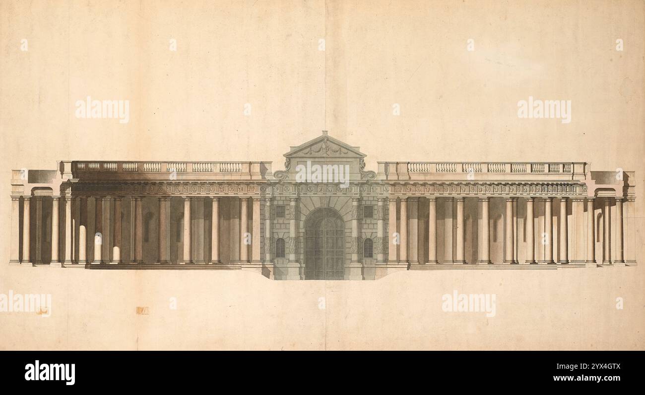 Presentation drawing of the Great Gate and Colonnade, Burlington House ...
