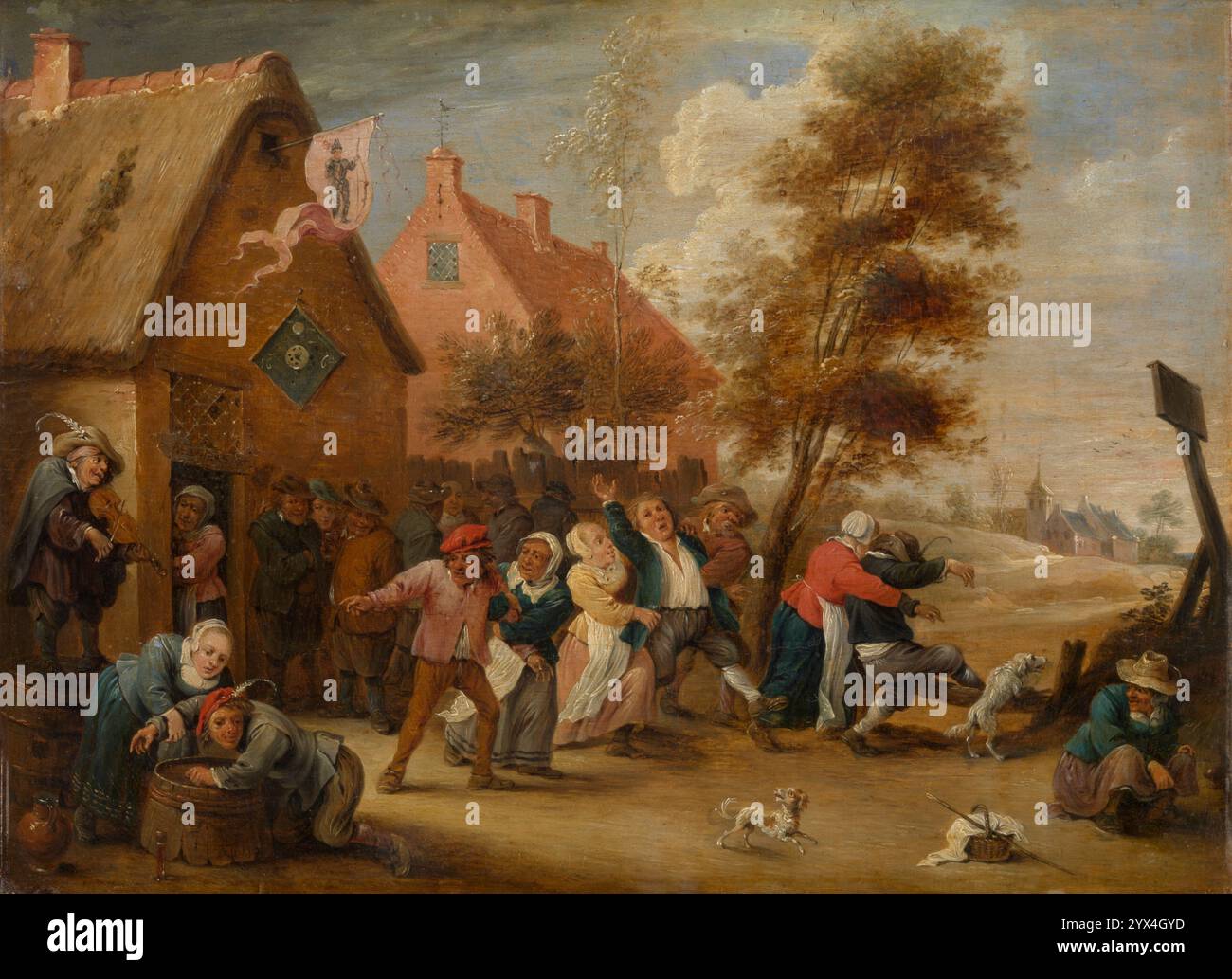 Country Fair, 1664. Villagers drinking and dancing Stock Photo - Alamy