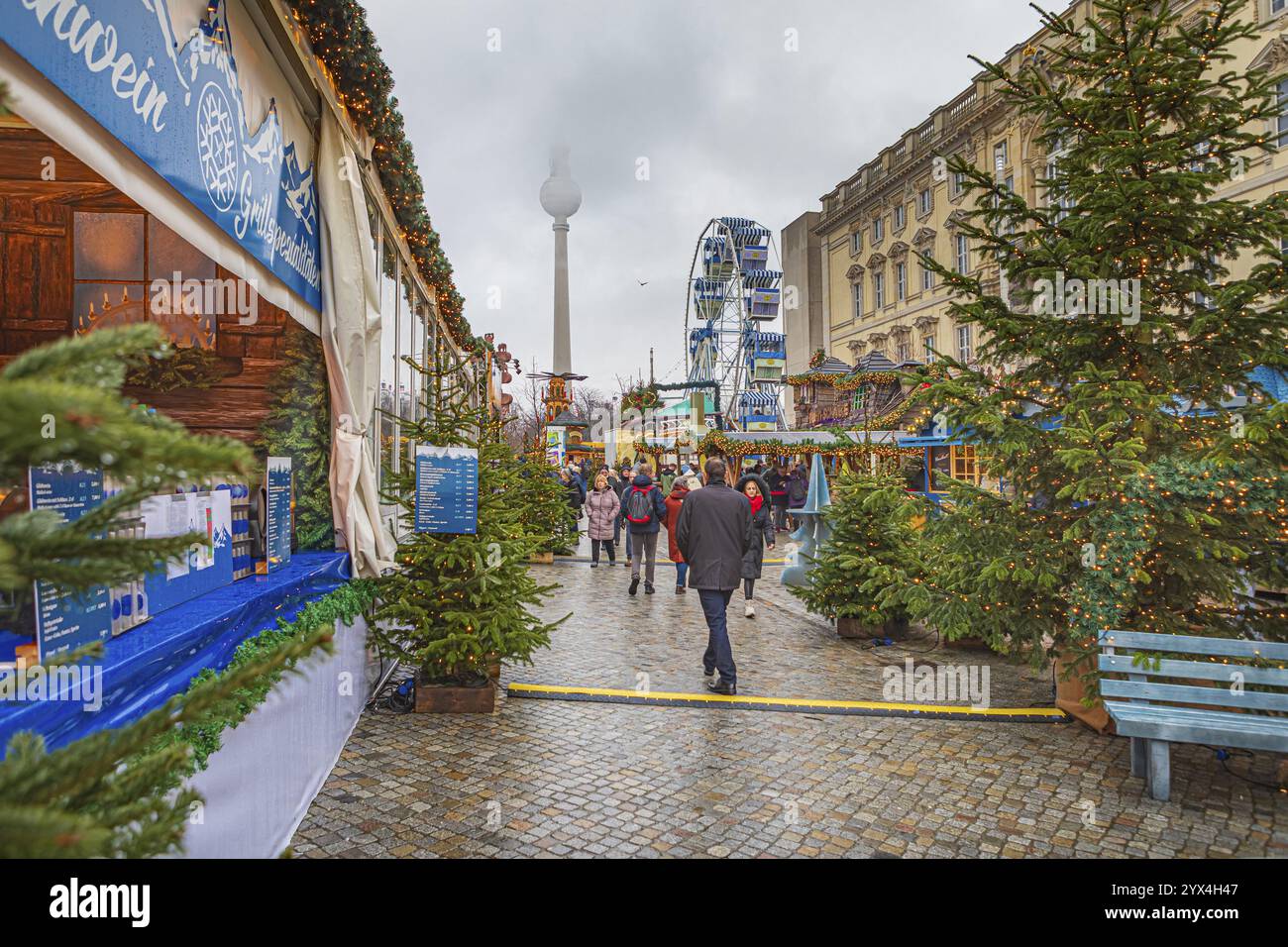 Christmas market at Belin Palace in Berlin, Germany, Europe Stock Photo ...