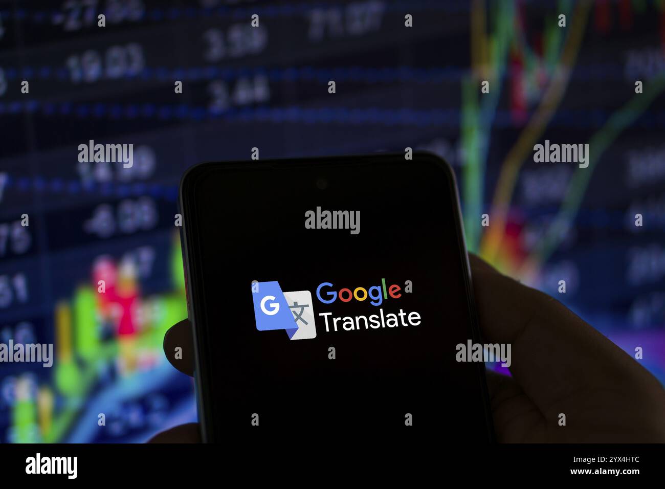 Smartphone showing Google Translate application logo on an a screen ...