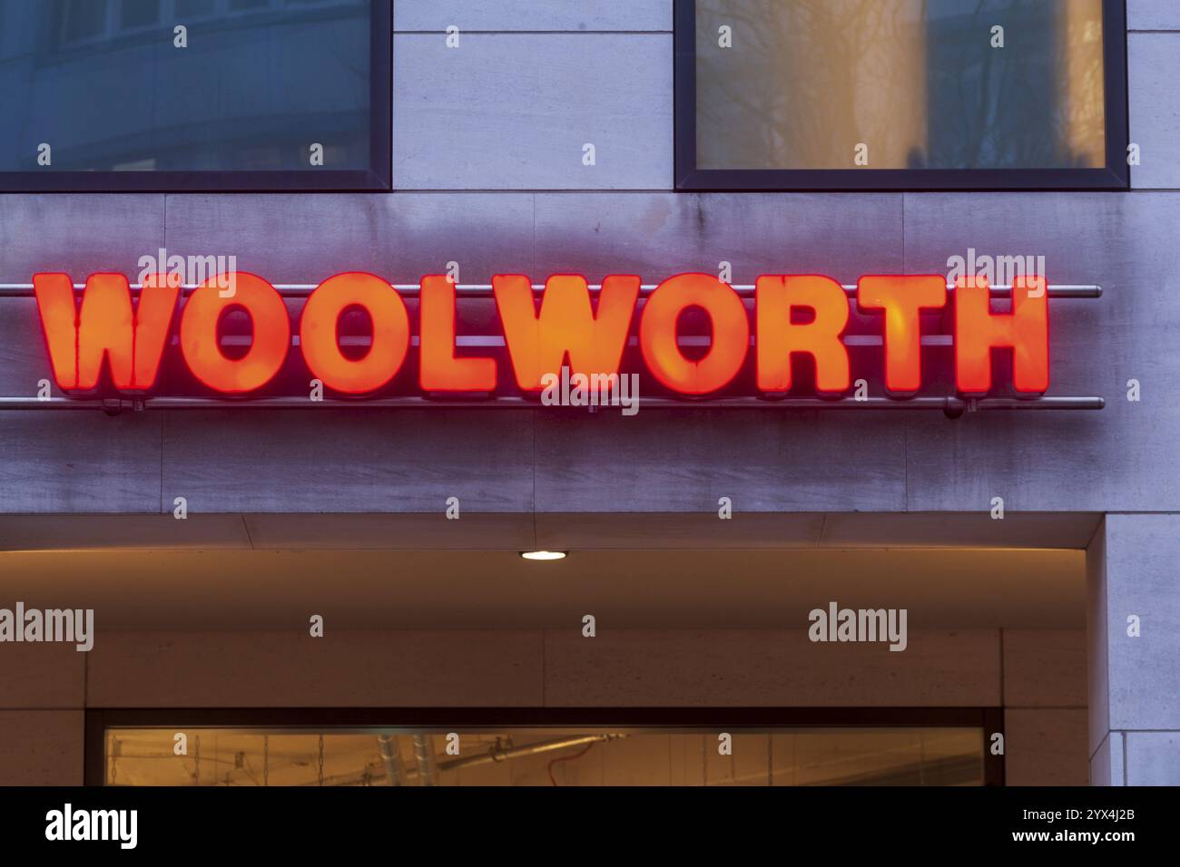 Woolworth logo at dusk, Bremen, Germany, Europe Stock Photo - Alamy