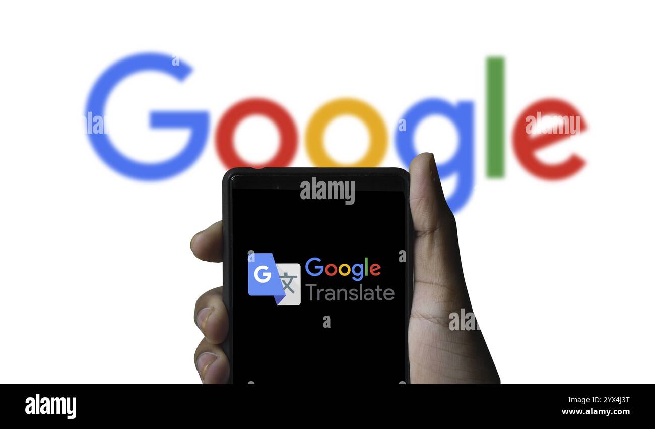 Smartphone showing Google Translate application logo on an a screen ...