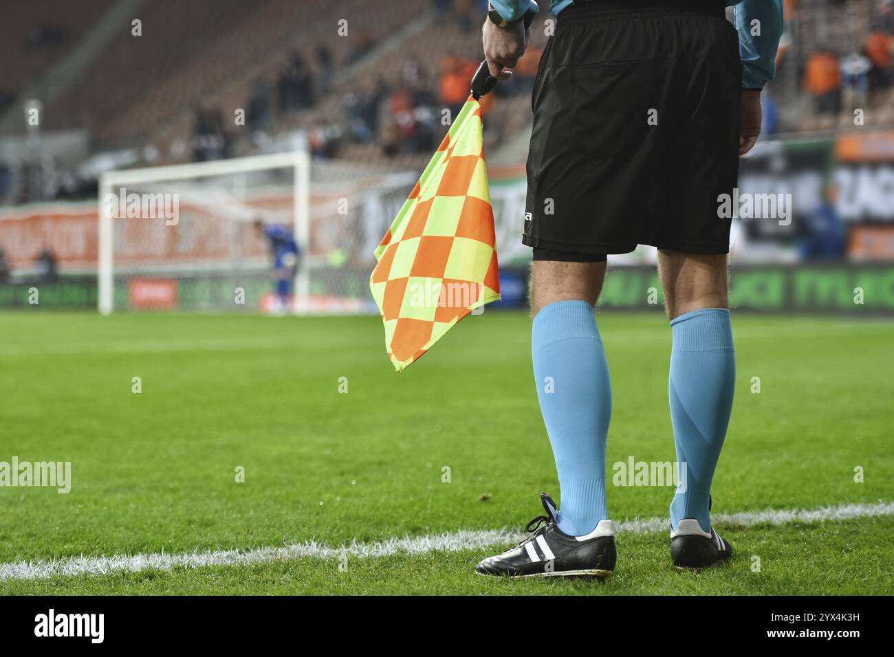 Assistant referee during football match Stock Photo - Alamy