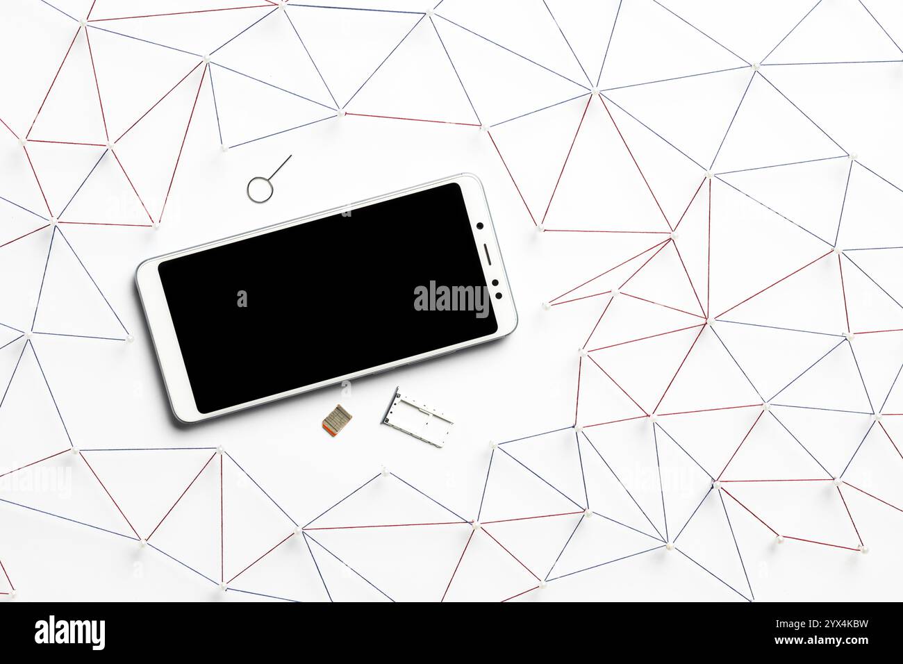 Top view smartphone with sim card Stock Photo - Alamy