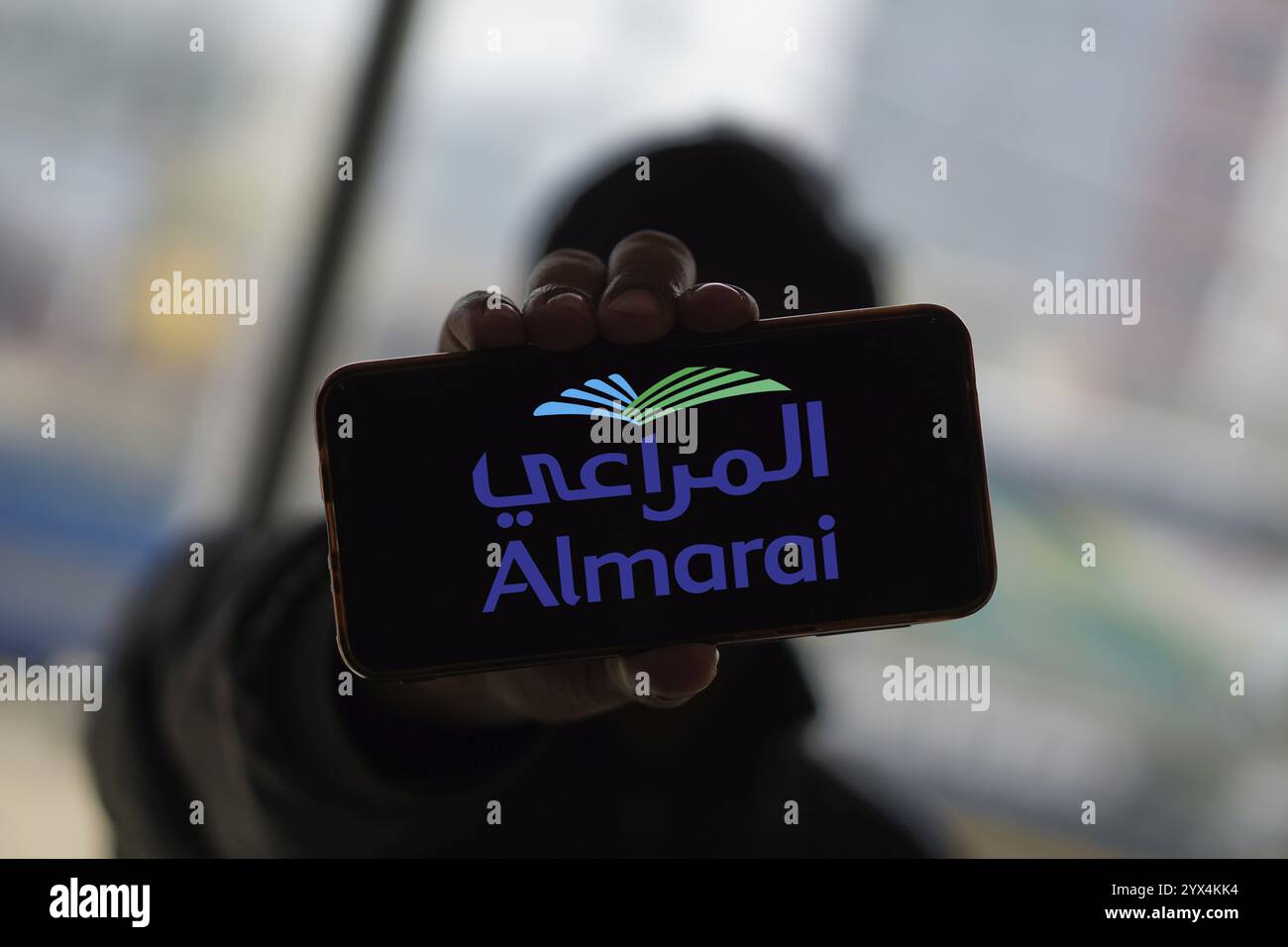 Smartphone with logo of Saudi Arabian dairy company Almarai Company on ...