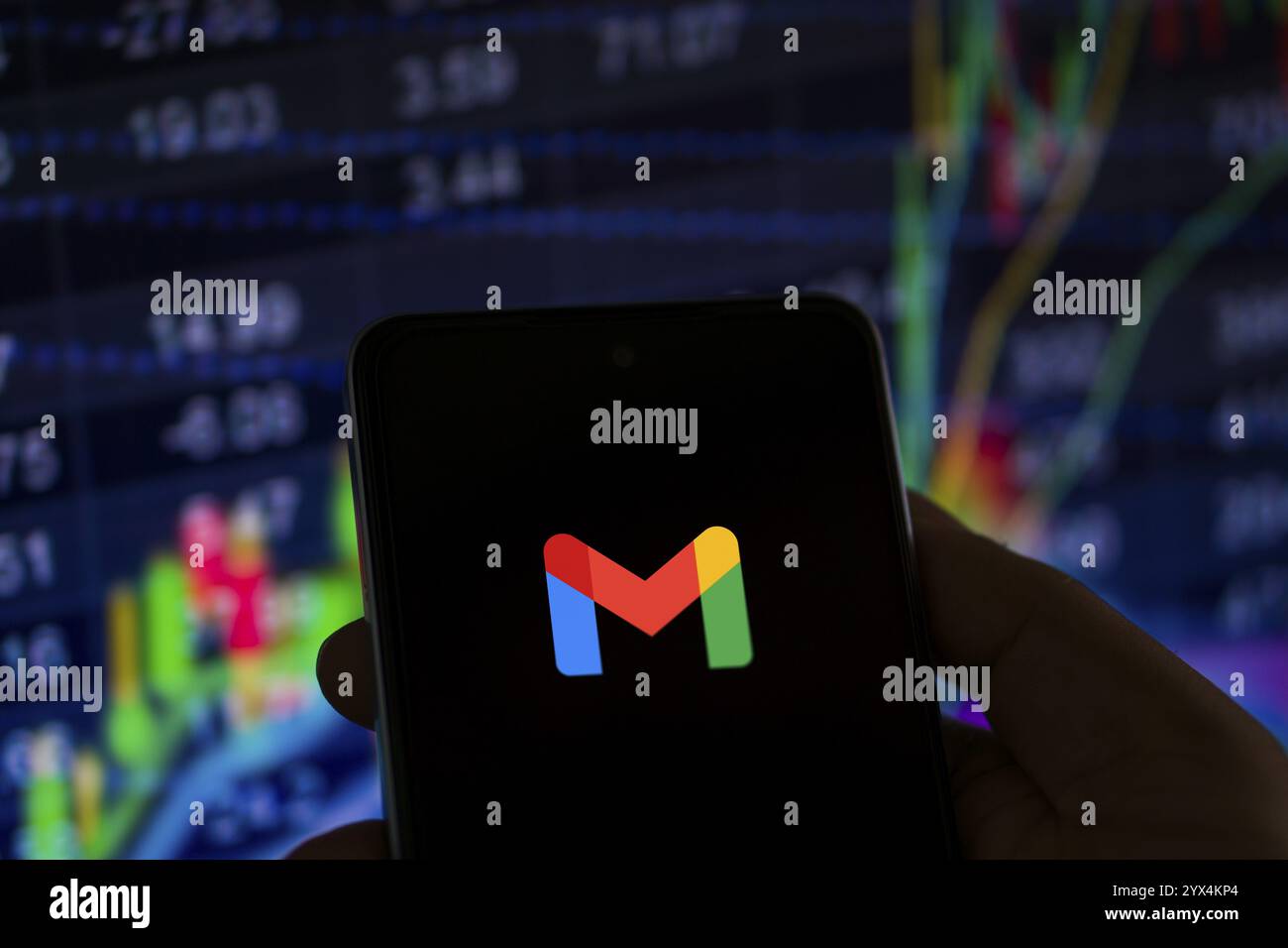 Google product Gmail logo is displaying on smartphone. Gmail is a free ...