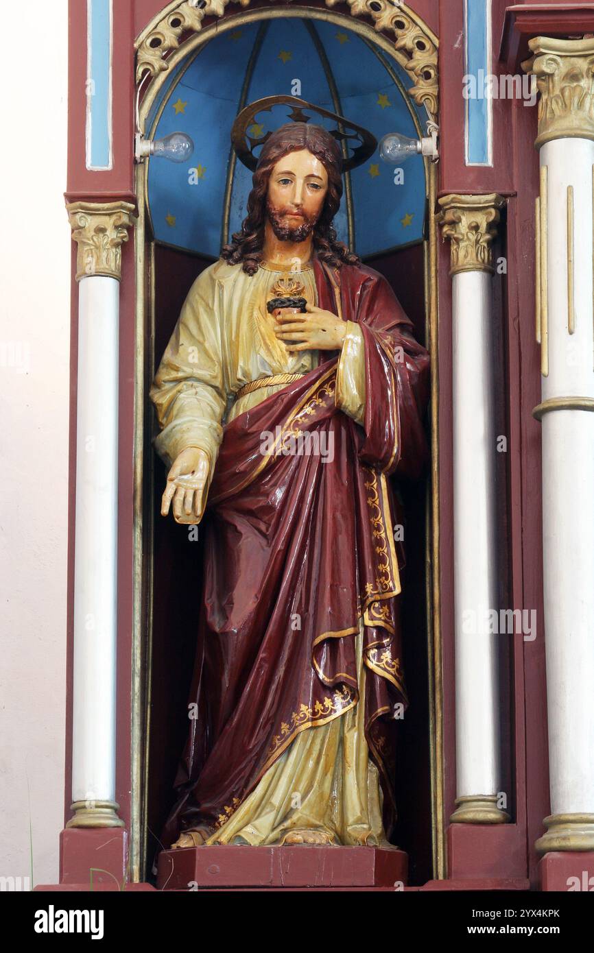 Sacred Heart of Jesus, statue on the main altar in the parish church of ...