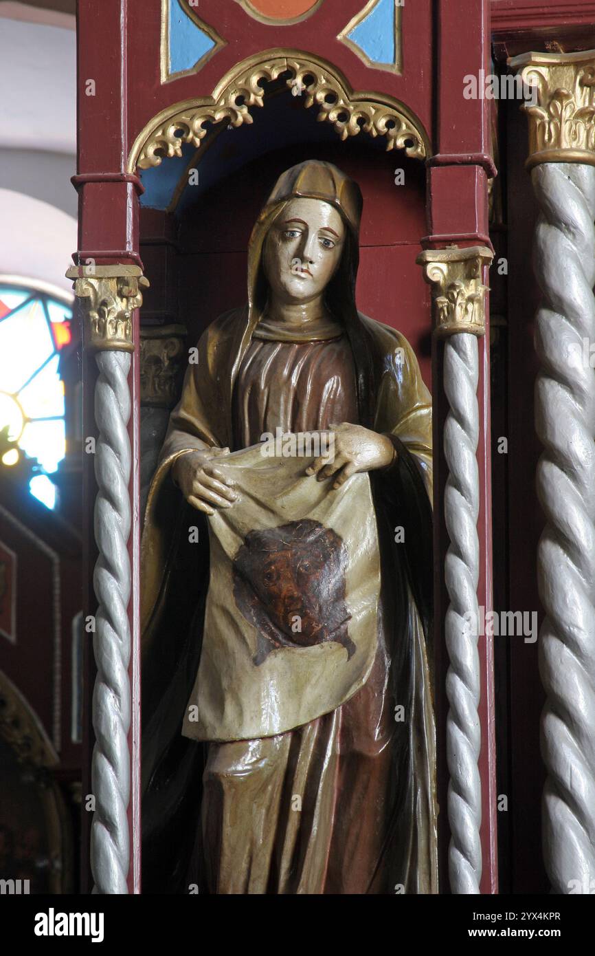 Saint Veronica, statue on the altar of Our Lady of Sorrows in the ...