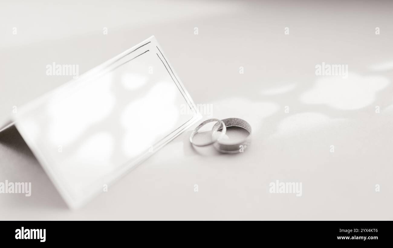Wedding card with weeding ring Stock Photo - Alamy