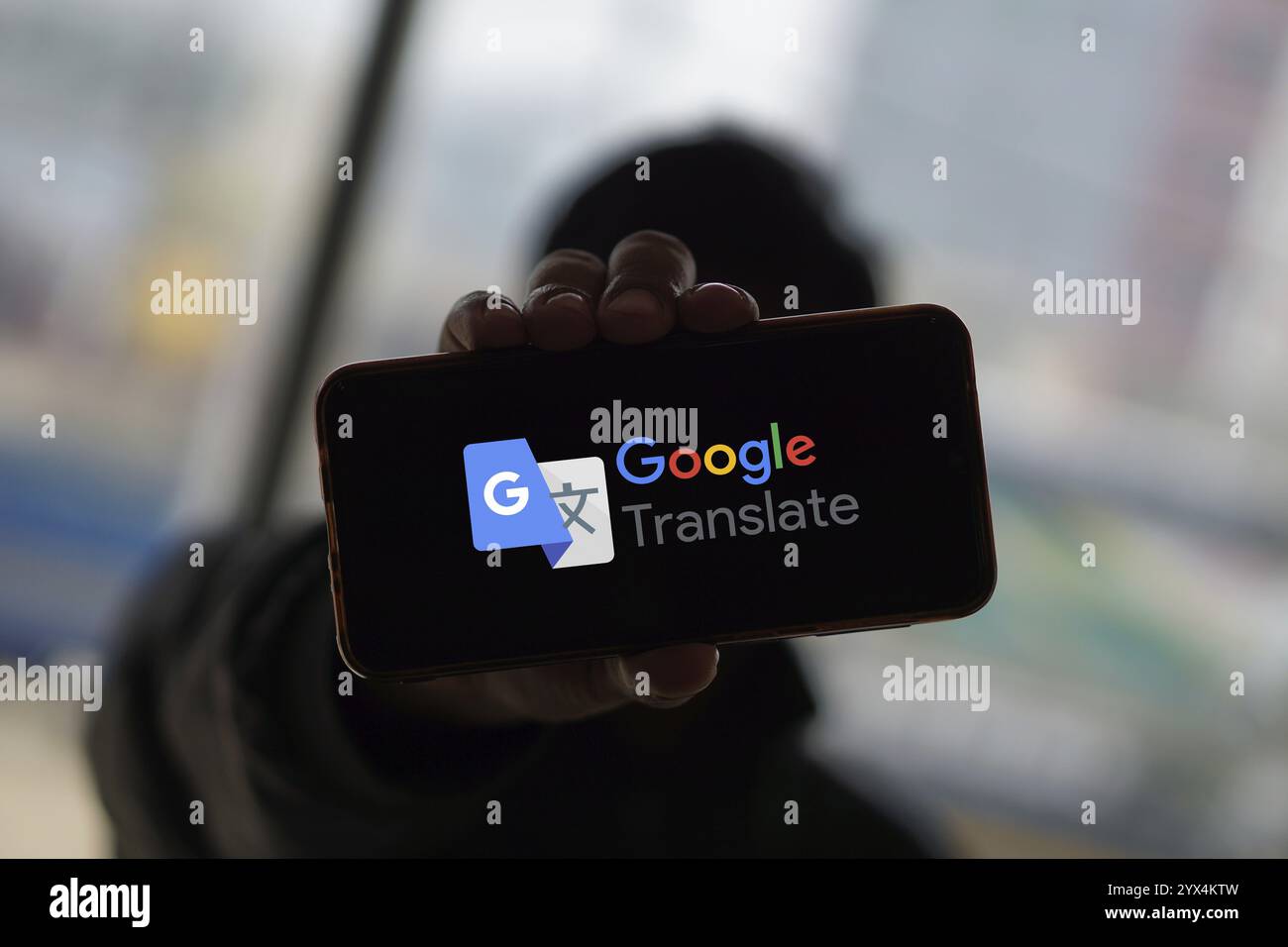 Smartphone showing Google Translate application logo on an a screen ...