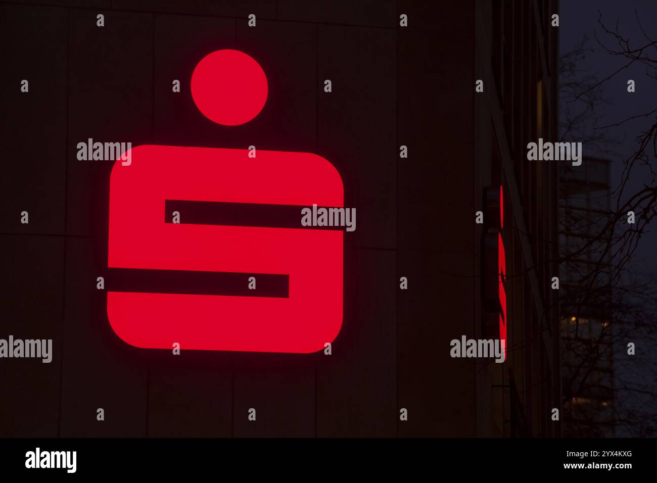 Logo of Sparkasse Bremen at night with black background, Bremen ...