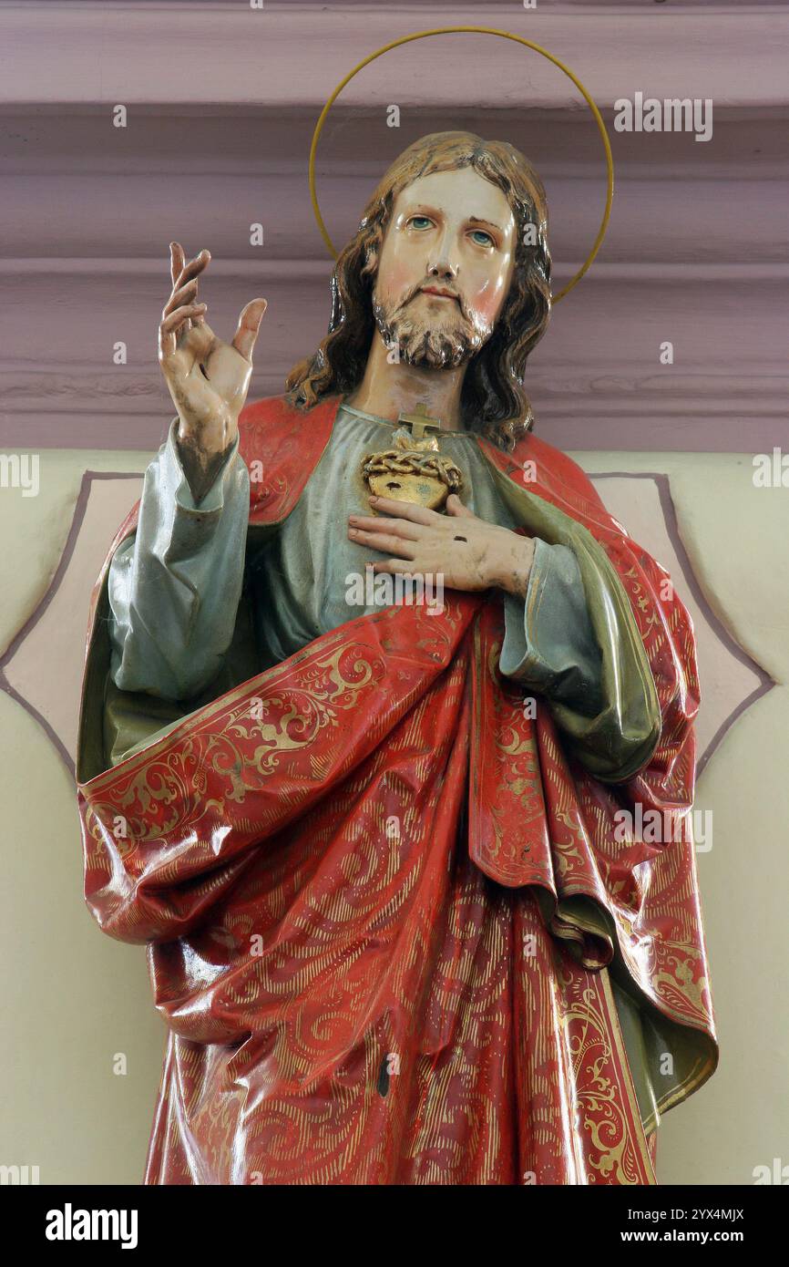 Sacred Heart of Jesus, statue in the parish church of Saint Martin in ...